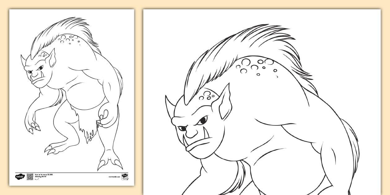 Grendel Colouring Sheet | Beowulf Resource | Colouring Pages
