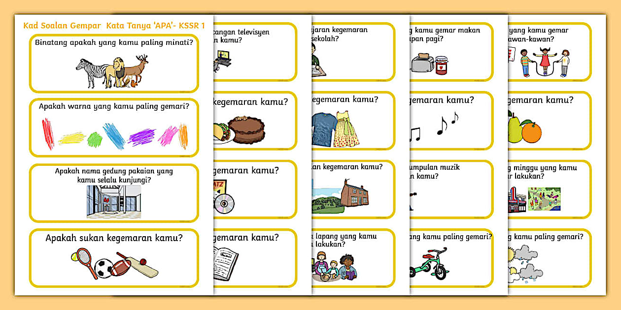 Kad soalan Gempar Kata Tanya 'APA' - KSSR 1 (Lehrer gemacht)