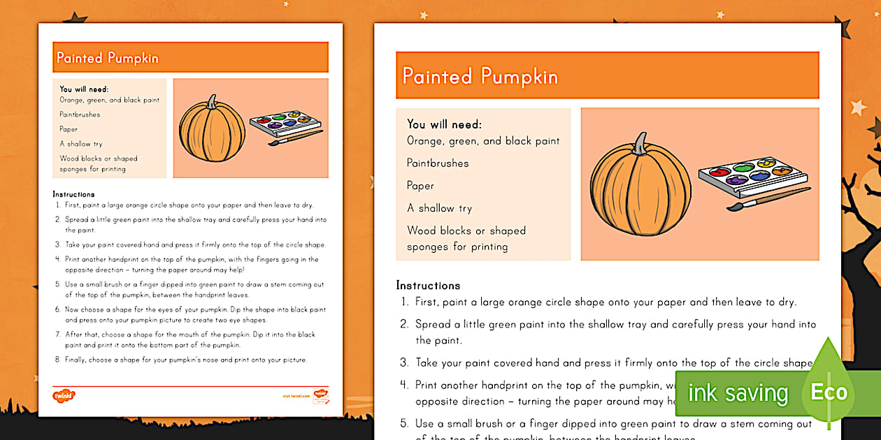 Painted Pumpkin Craft | Printable Instructions | Twinkl