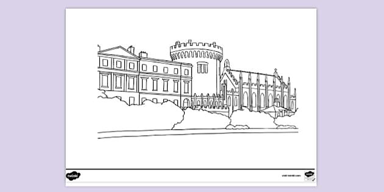 Dublin Castle Colouring Sheet (teacher made) - Twinkl
