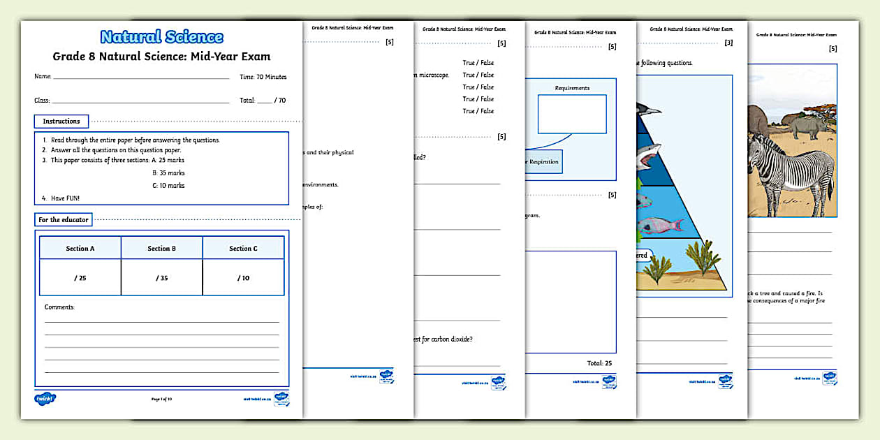 Grade 8: Natural Science: Mid-Year Exam
