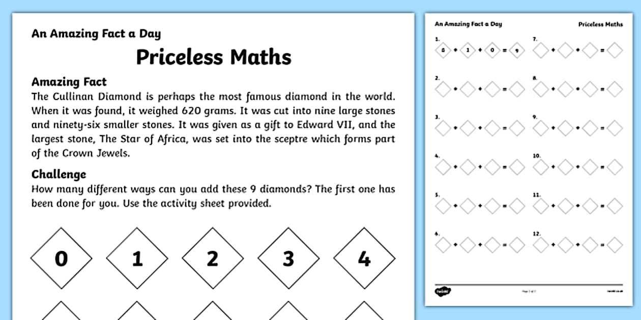 Editable Priceless Maths Number Bonds of 9 Worksheet