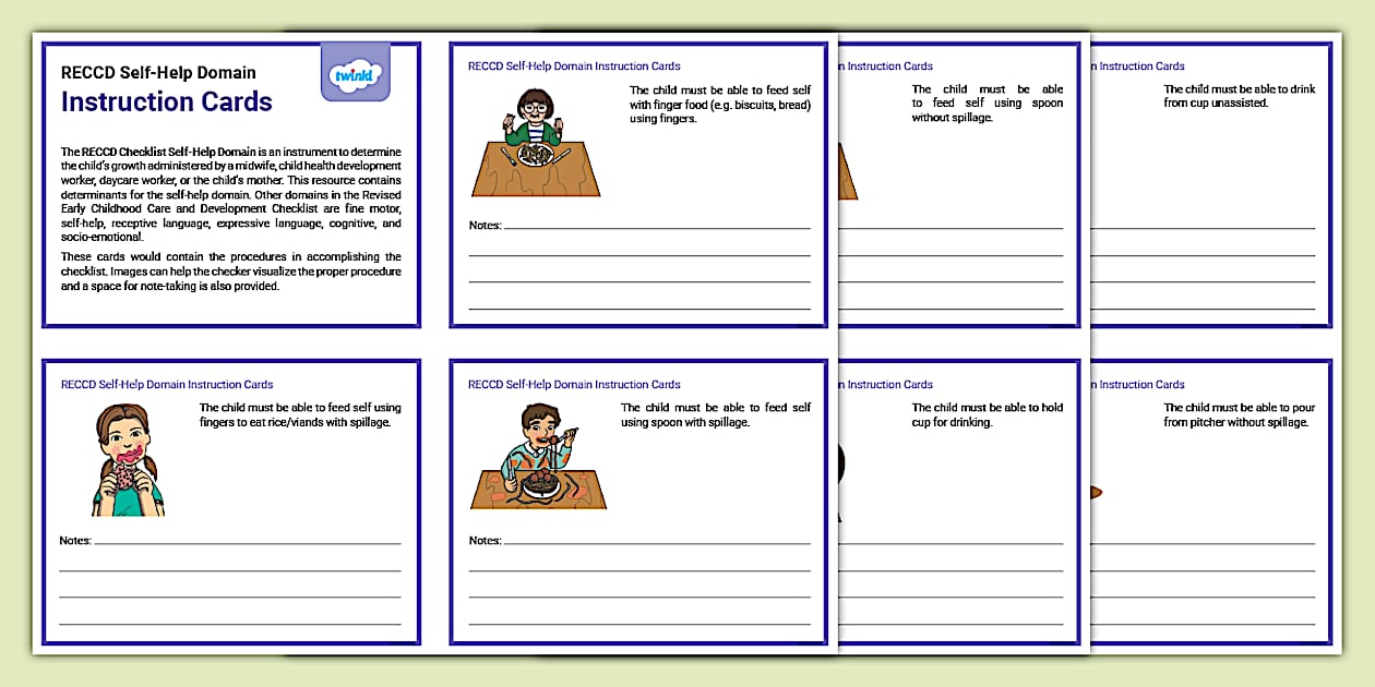 RECCD Self-Help Domain Instruction Cards | Philippines | Twinkl