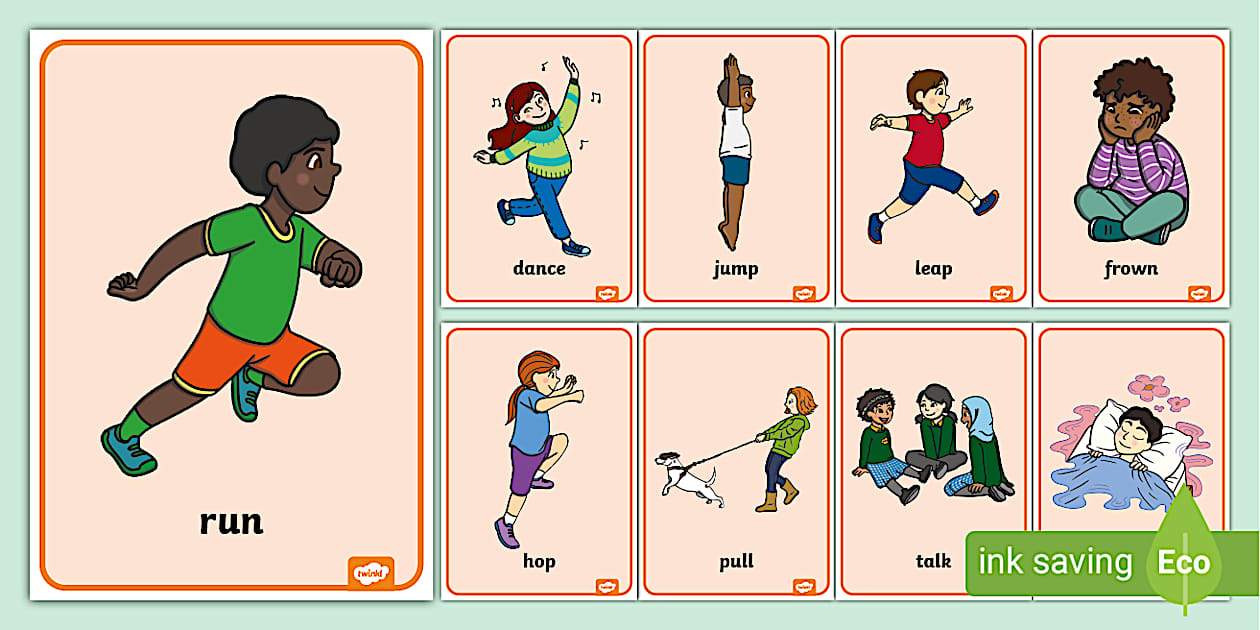 Verb Action Posters | Primary Resources | Twinkl - Twinkl