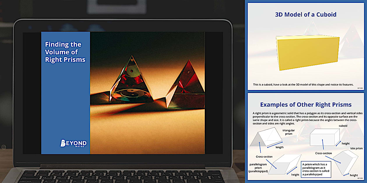 Finding the Volume of Right Prisms Presentation - Twinkl