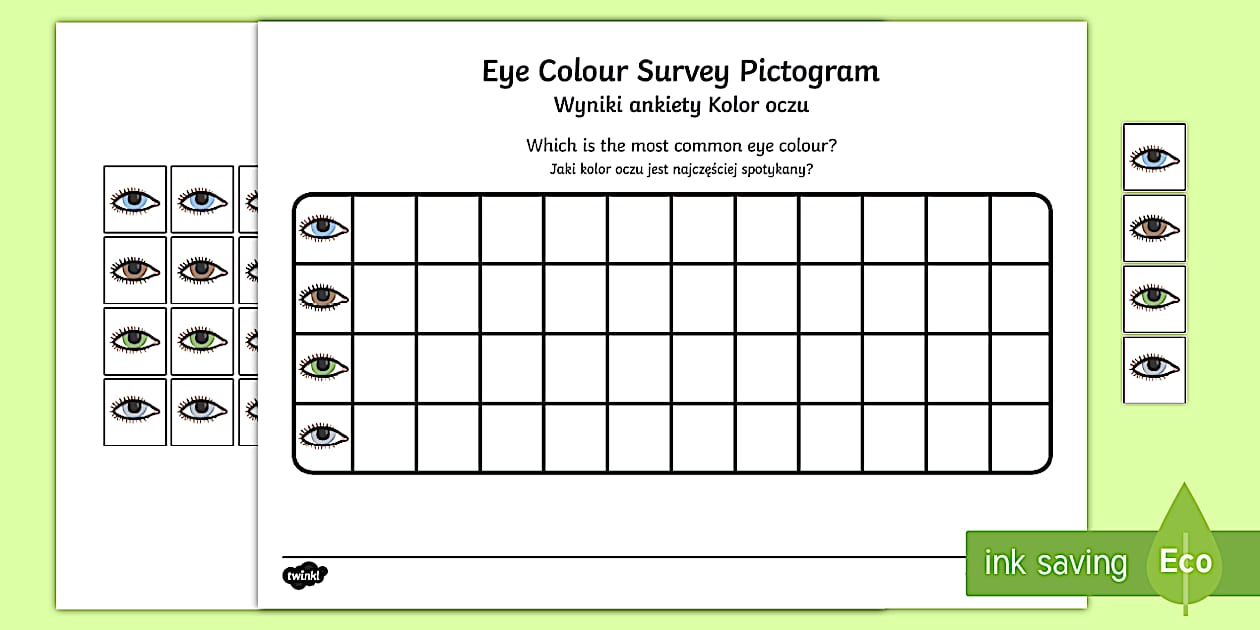 Eye Colour Survery Pictogram English/Polish - Eye Colour Survey Pictogram
