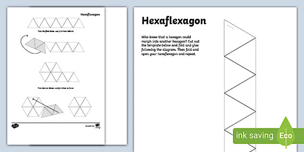 Hexaflexagon Template - Math - Geometry - Twinkl USA
