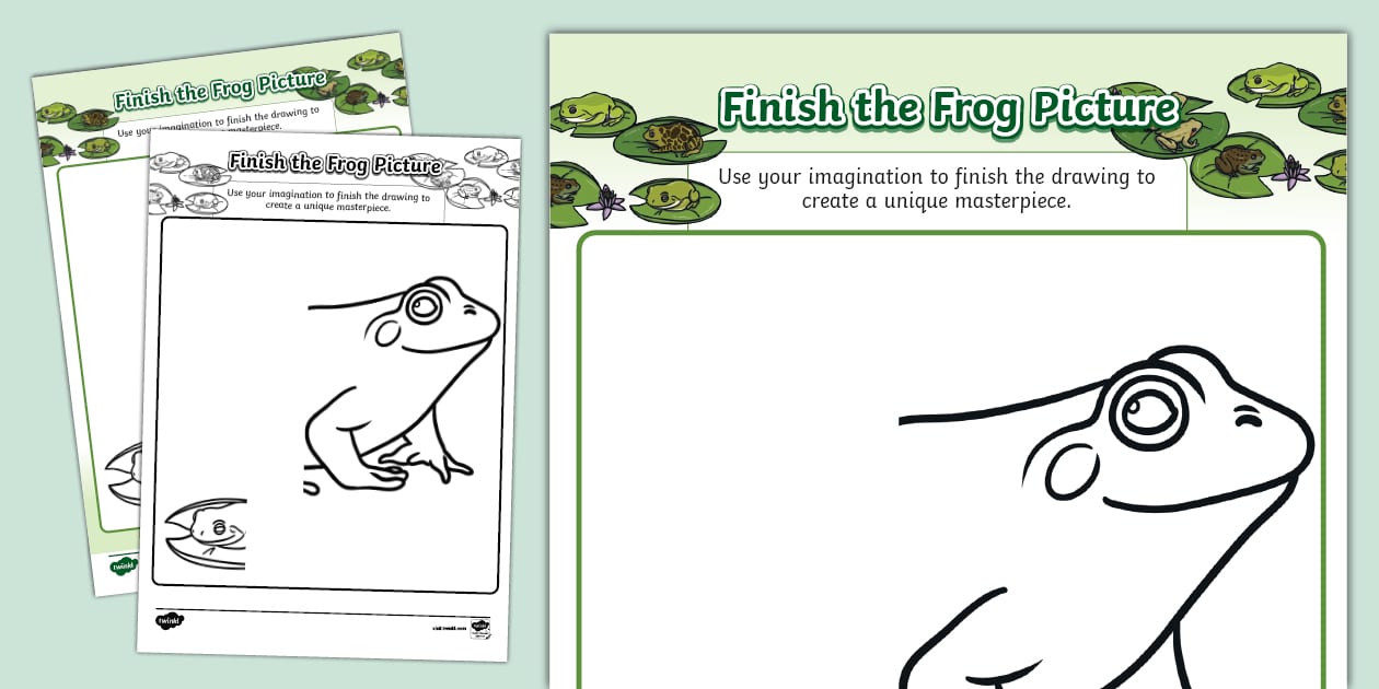 Finish the Frog Picture Worksheet - Twinkl Art - Twinkl