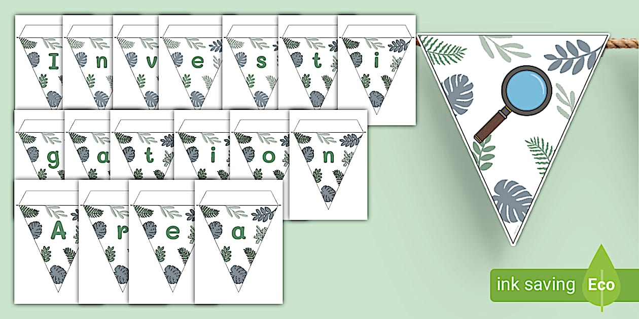 Botanical-Themed Investigation Area Continuous Provision Display Bunting