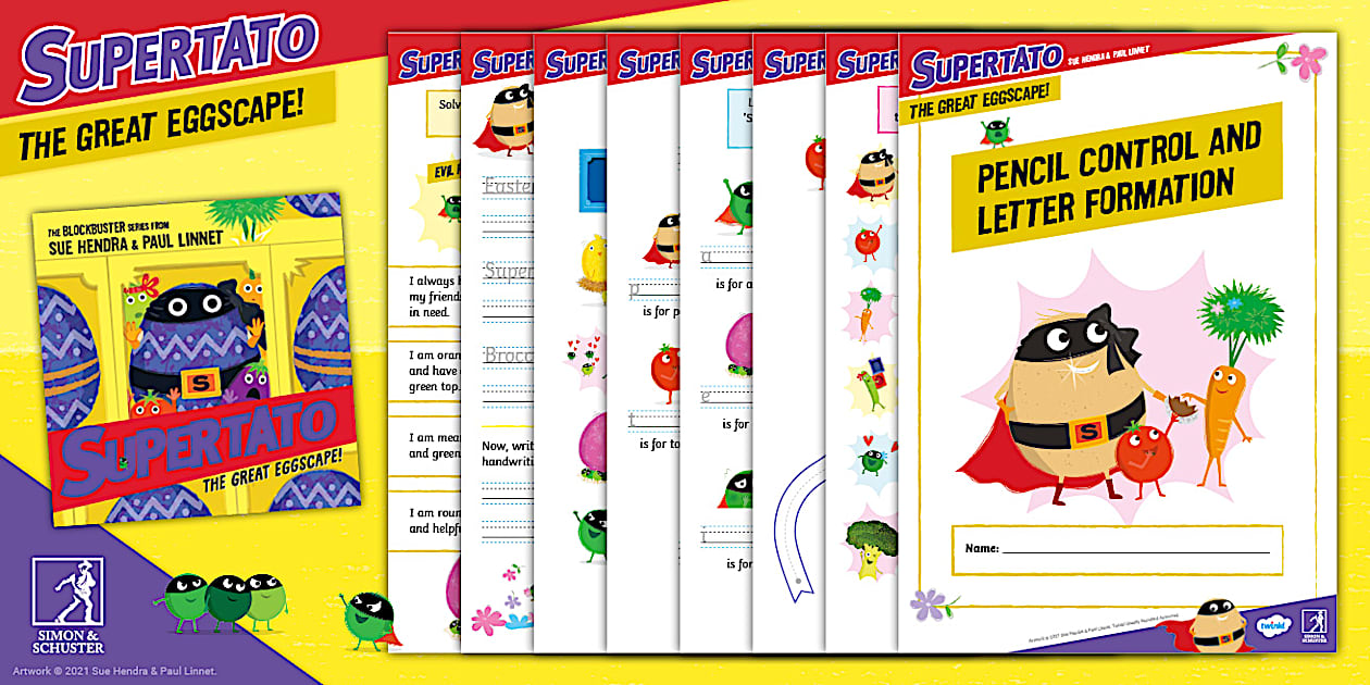 FREE! - Supertato: The Great Eggscape! Pencil Control and Letter Formation