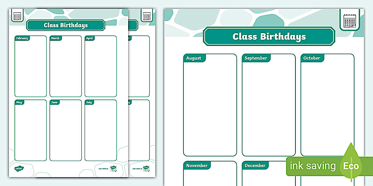 Teacher Planner: Class Birthdays (teacher made) - Twinkl