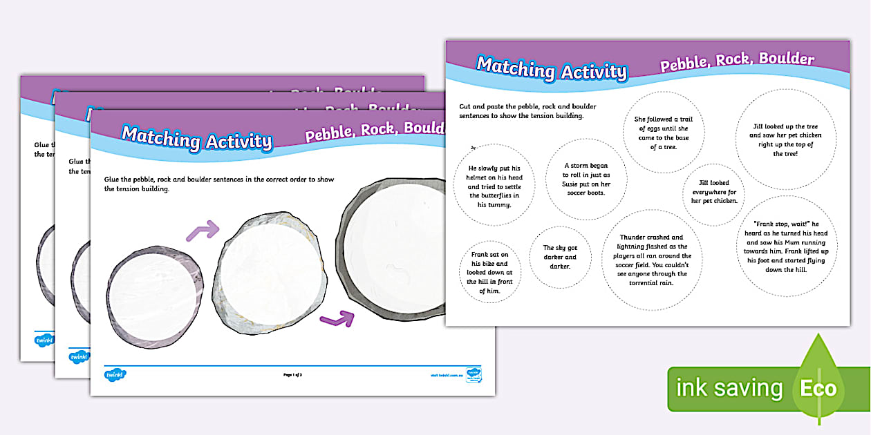 Editable Pebble, Rock, Boulder Activity Sheet (teacher made)