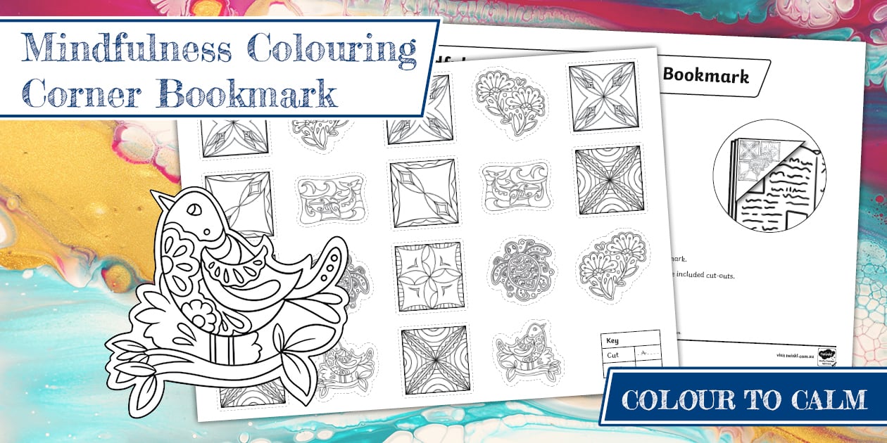 Mindfulness Colouring Corner Bookmark