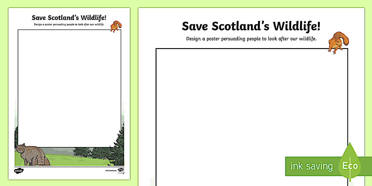 Save Wildlife in Scotland Poster Template (teacher made)