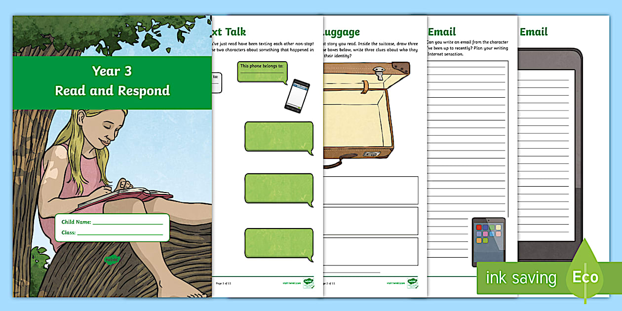 Editable Year 3 Reading Response Activity Booklet - Twinkl