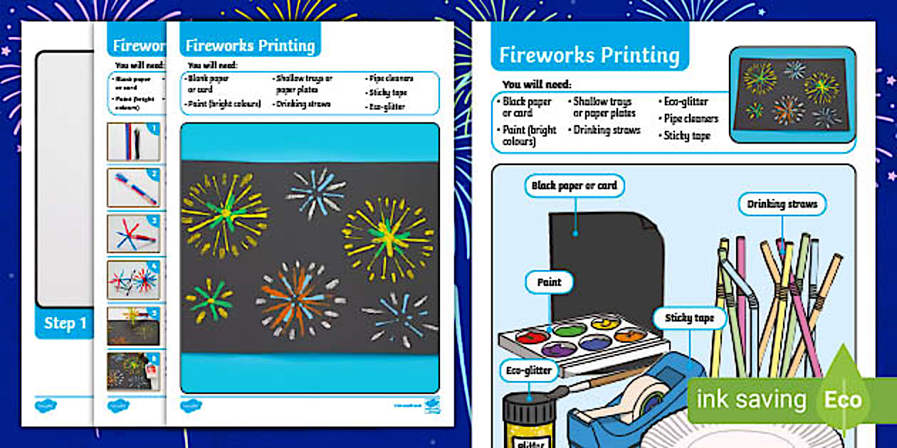 Firework Picture To Make With Your Class | Primary Resources
