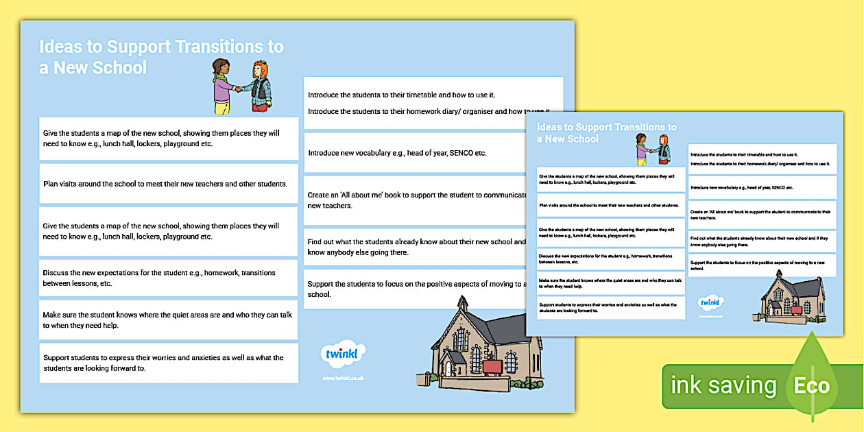 Editable SEN Transition to Secondary School Transition Ideas