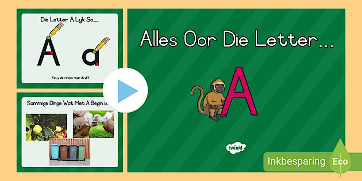 Alles Oor Die Letter A Powerpoint (teacher made) - Twinkl