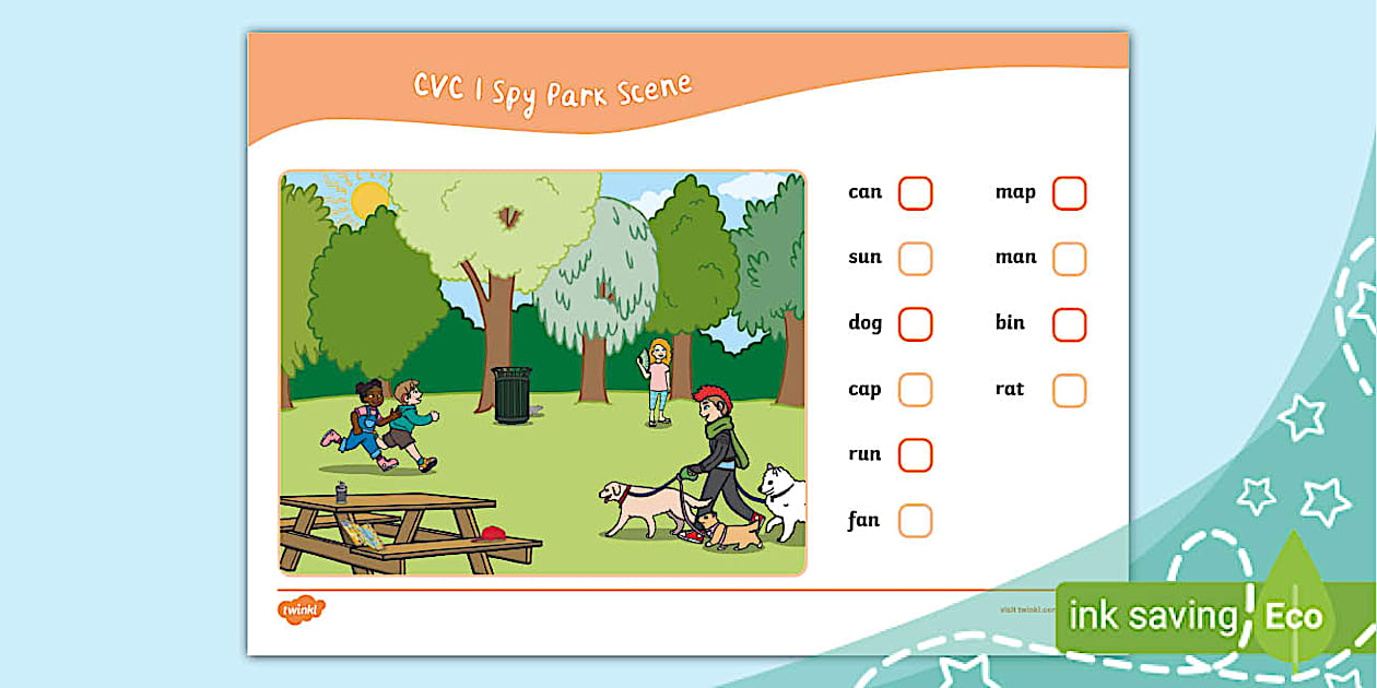 CVC I Spy Park Scene (teacher made) - Twinkl