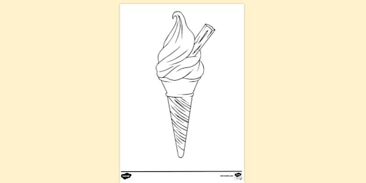 Ice Cream Cone Colouring Page To Print | Colouring Sheets