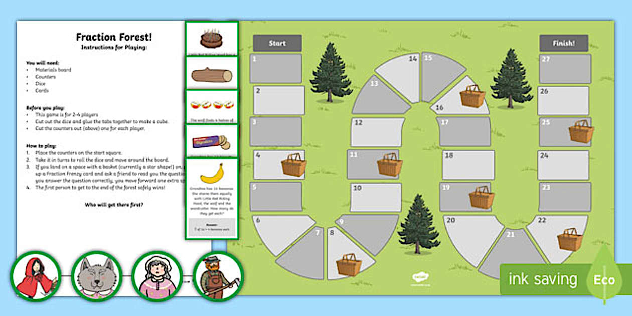 KS1 Fraction Forest Board Game - Teaching Resource - Twinkl