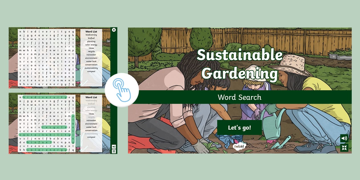 Sustainable Gardening Interactive Word Search (teacher made)