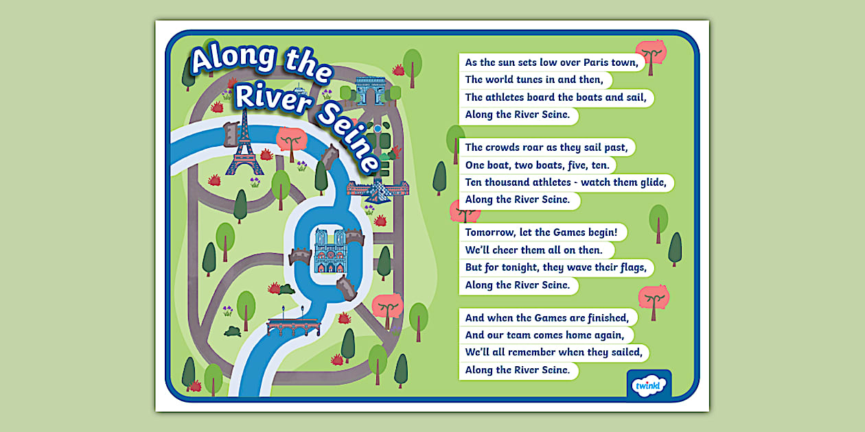 Junior Summer Games Poem - Along the River Seine - Twinkl
