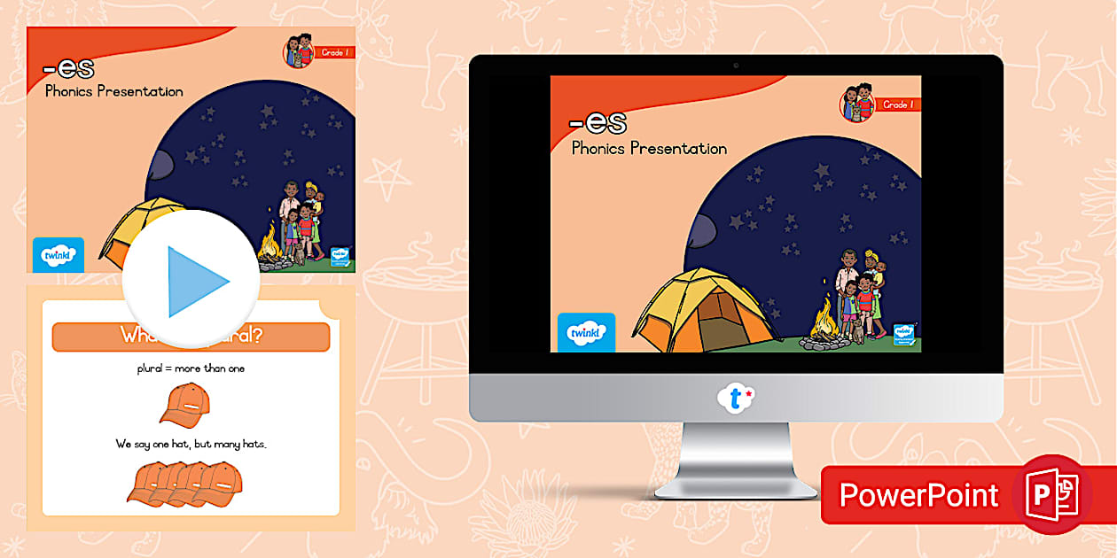 Grade 1 Phonics: -es: PowerPoint Presentation (teacher made)