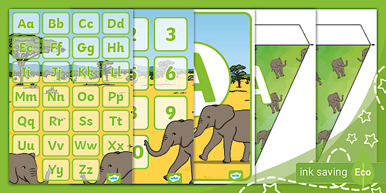 FREE! - Elephant Letters and Bunting (teacher made) - Twinkl