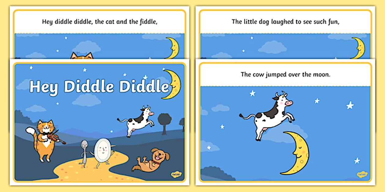 Hey Diddle Diddle nursery rhyme activities - Sequencing
