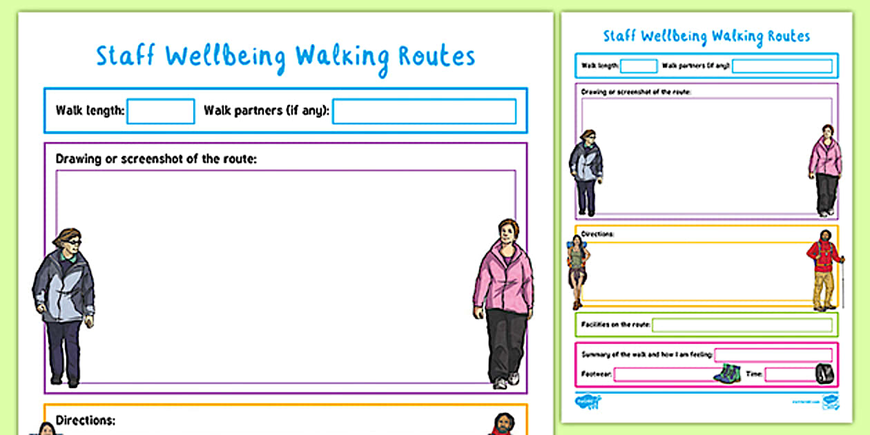 Staff Wellbeing Walks - Walking Routes Planning Sheet
