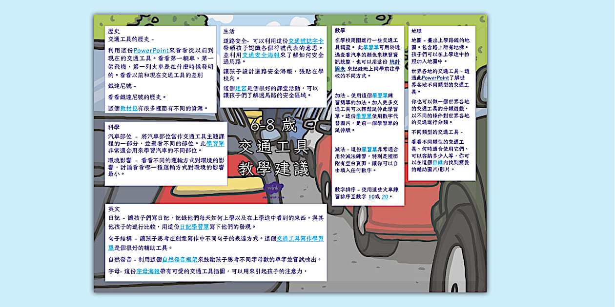 交通工具教學建議｜繁體中文 (Teacher-Made)