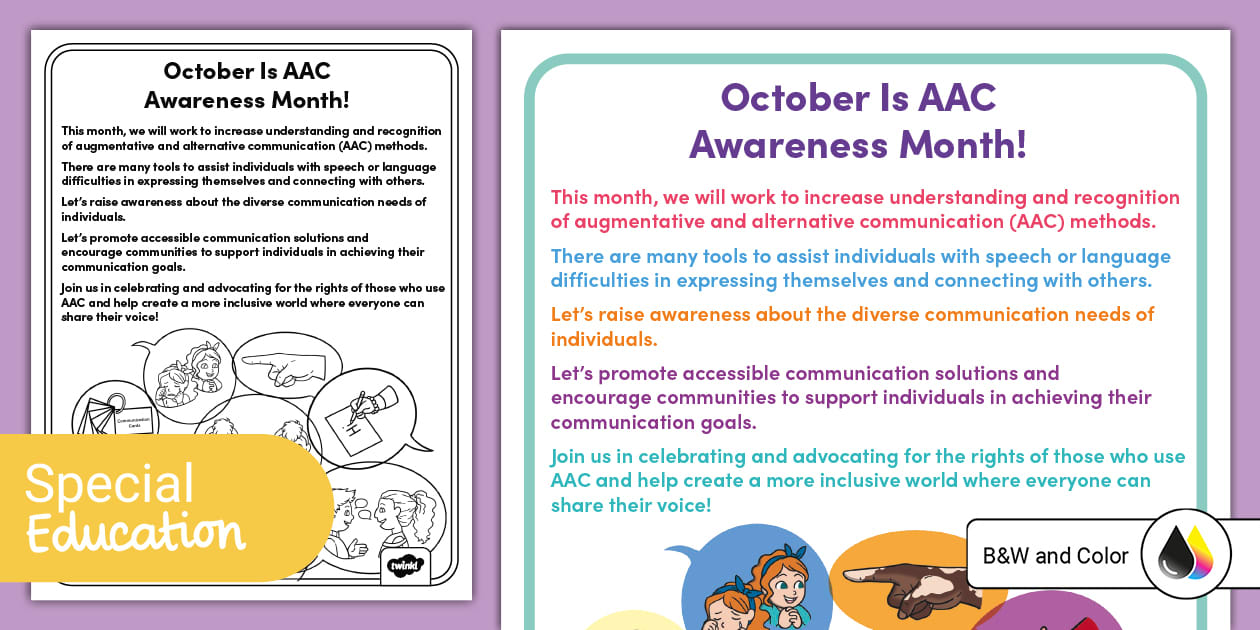 AAC Awareness Month Informational Poster (Teacher-Made)