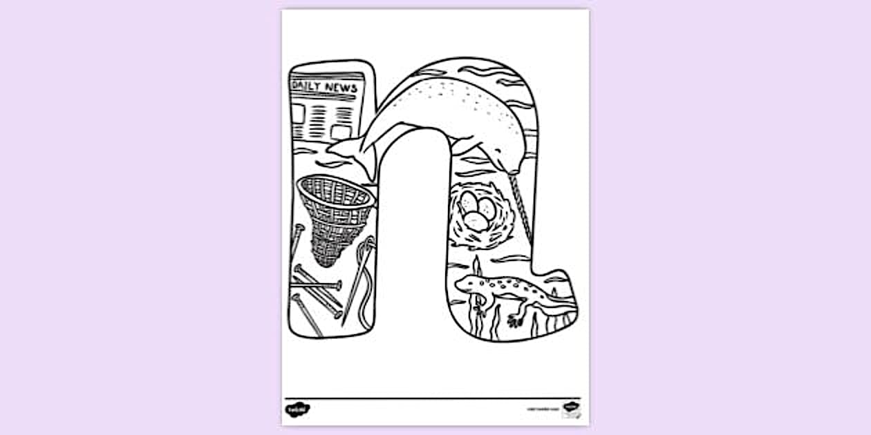 Letter N Colouring | Colouring Sheets - Twinkl