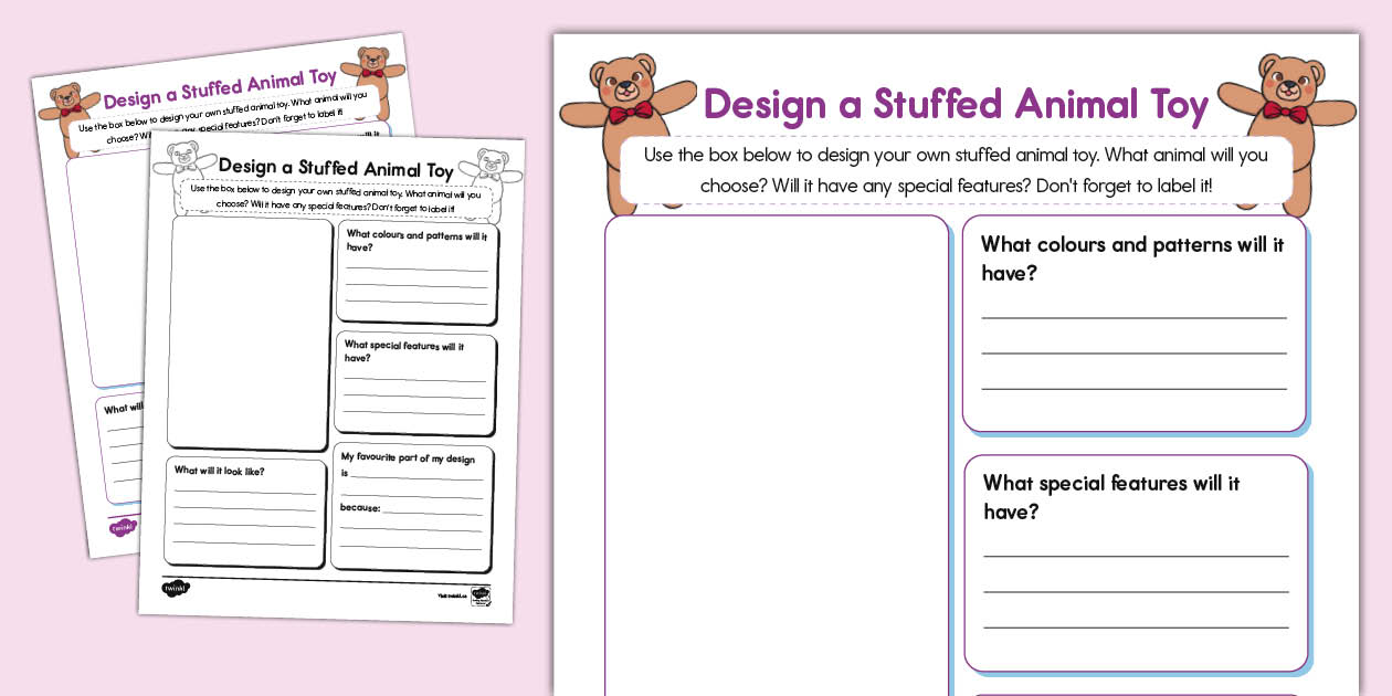Design a Stuffed Animal Toy Worksheet (teacher made)