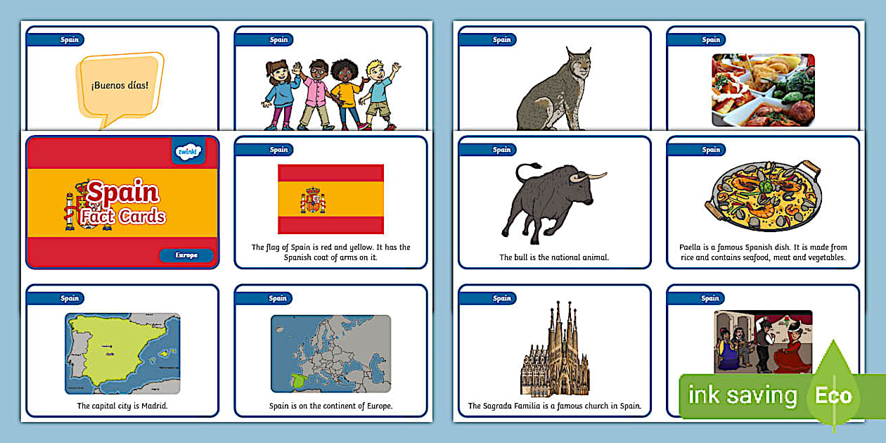 Spain KS1 Fact Cards (teacher made) - Twinkl