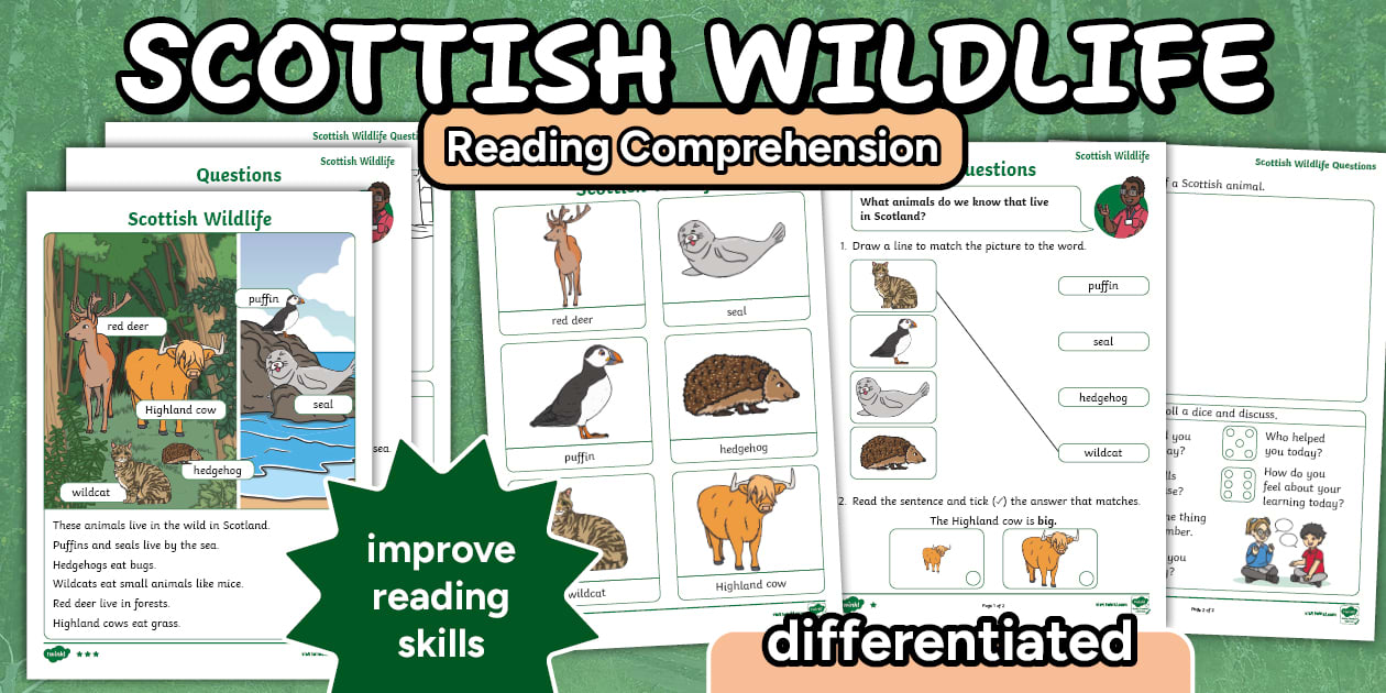 Scottish Wildlife Early Level Reading Comprehension