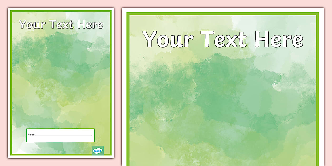 Light Green Watercolour Editable Book Cover