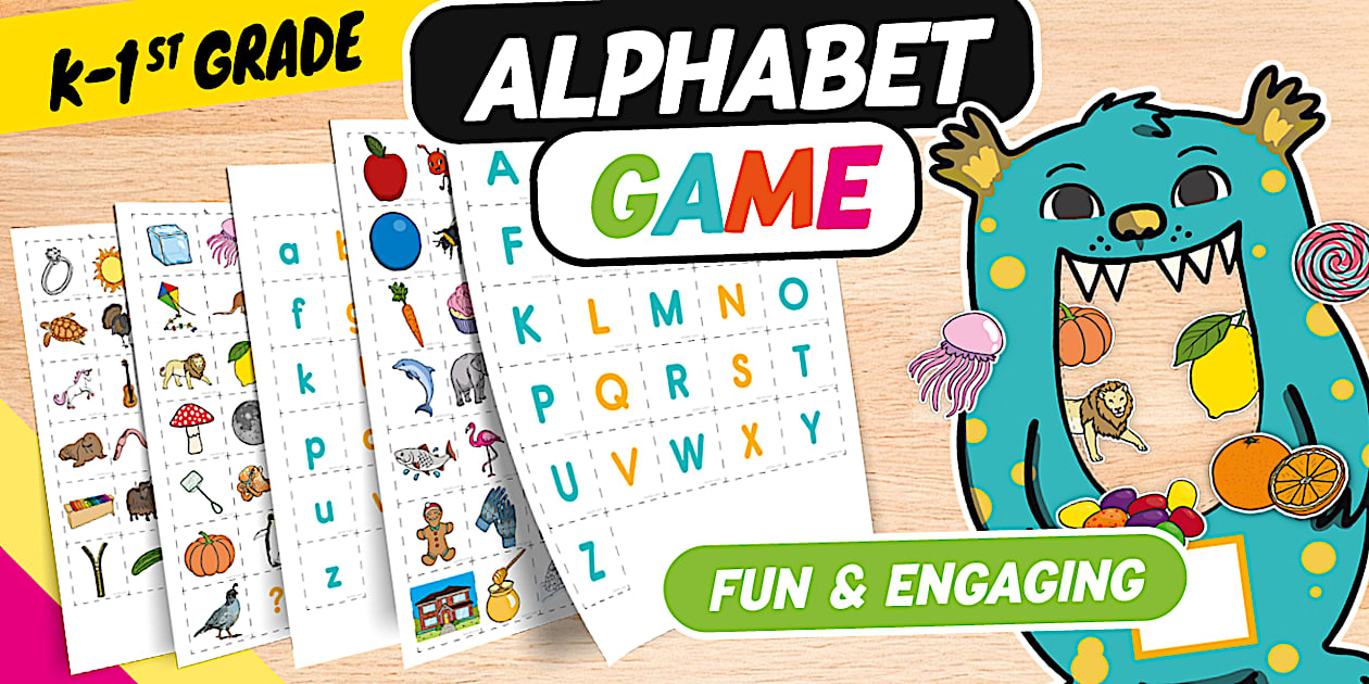 Feed the Monster Alphabet Game for K-1st Grade - Twinkl