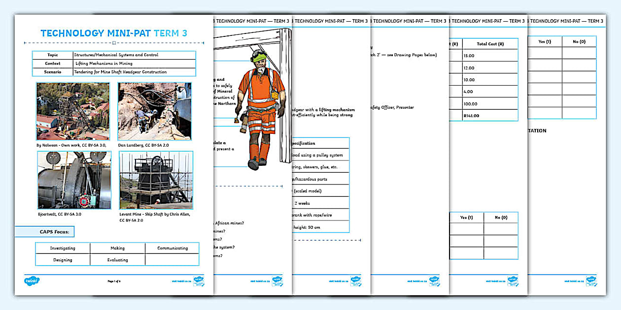 GRADE 8 TECHNOLOGY MINI-PAT With Extended Questions Term 3