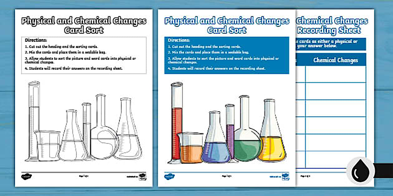 Physical and Chemical Changes Sorting Activity - Twinkl