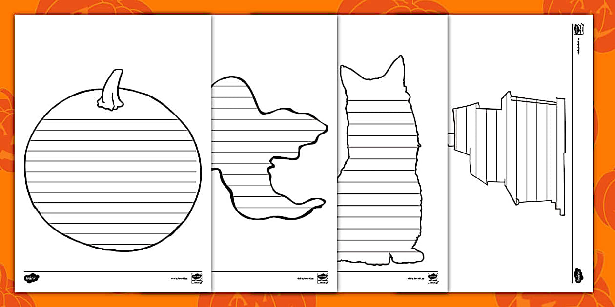Plantillas para escritura con siluetas - Halloween - Twinkl