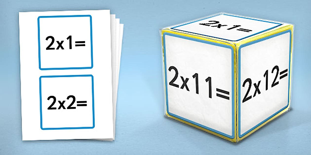 Giant Foam Dice Squares 2 Times Tables (teacher made)