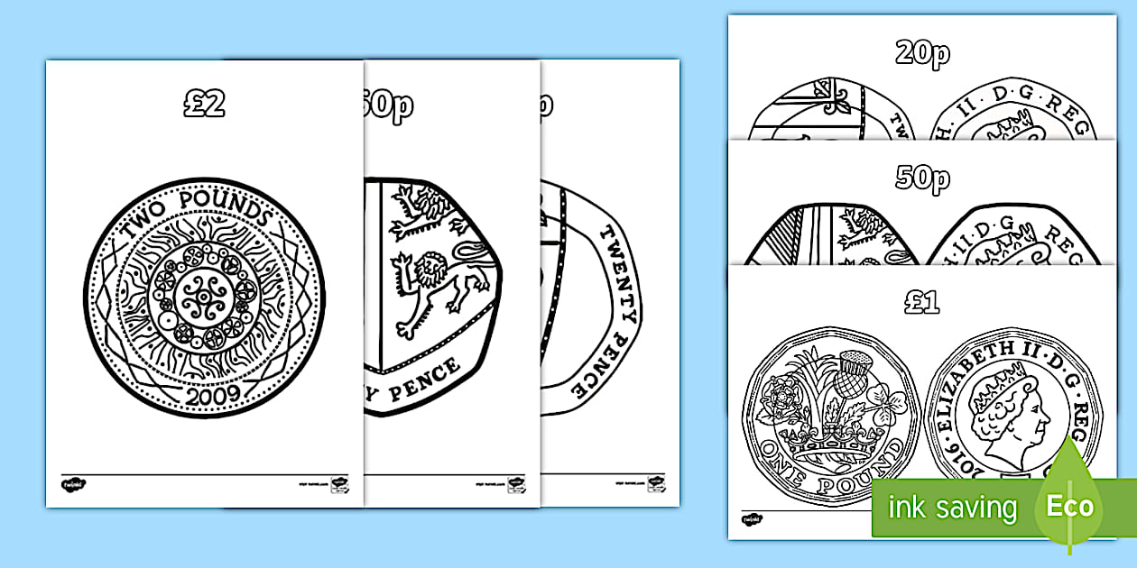 New British (UK)Coins Colouring Sheets (teacher made)
