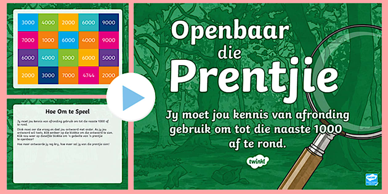 Rond Af Tot die Naaste 1000 Prentjie Speletjie Powerpoint
