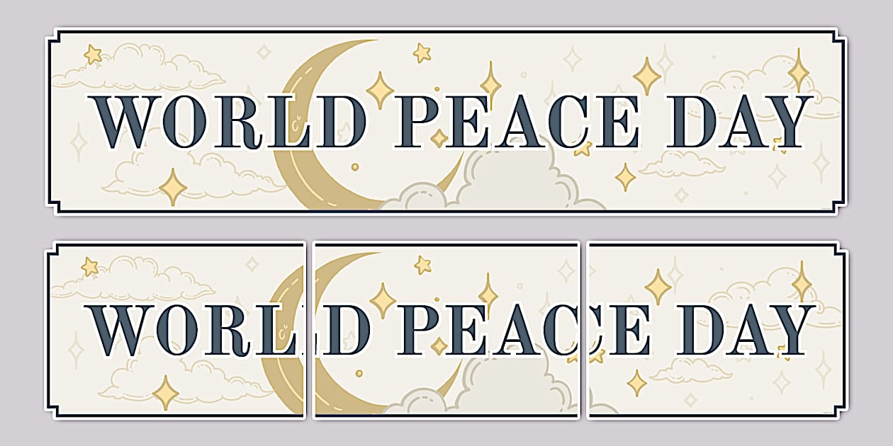 Celestial-Themed World Peace Day Display Banner - Twinkl