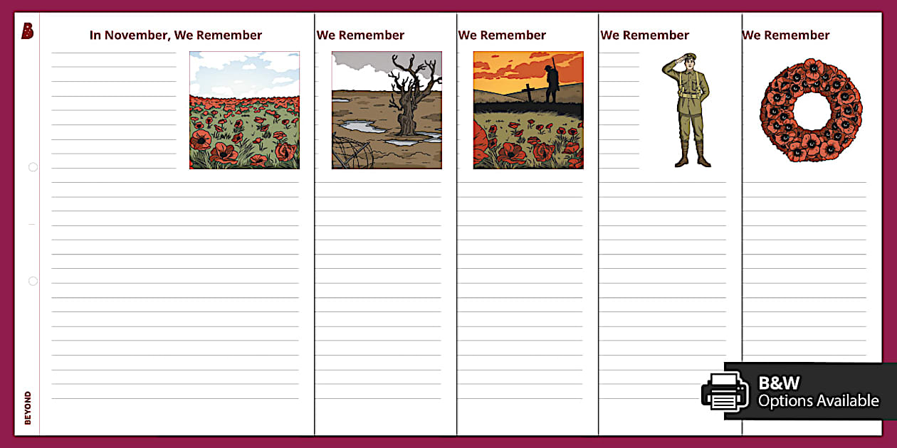 Remembrance Day Writing Template - Twinkl Remembrance Day