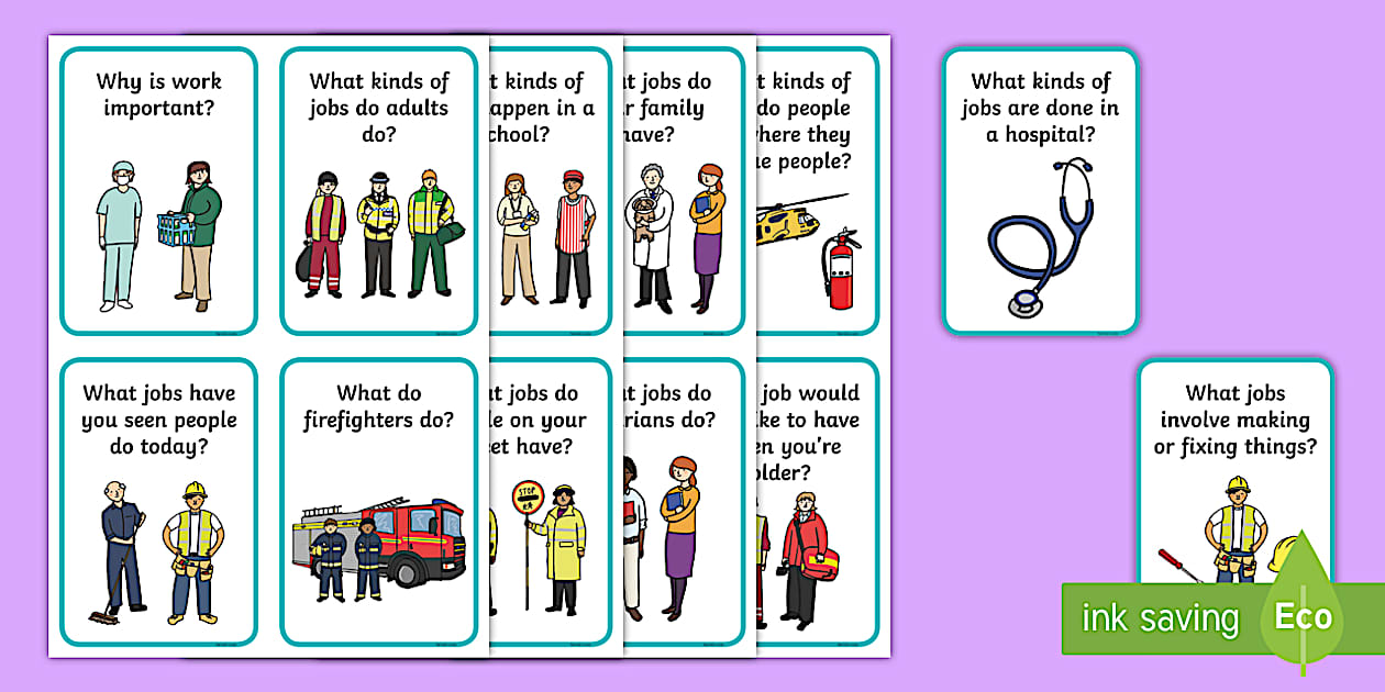 People Who Help Us Job Question Cards (teacher made)