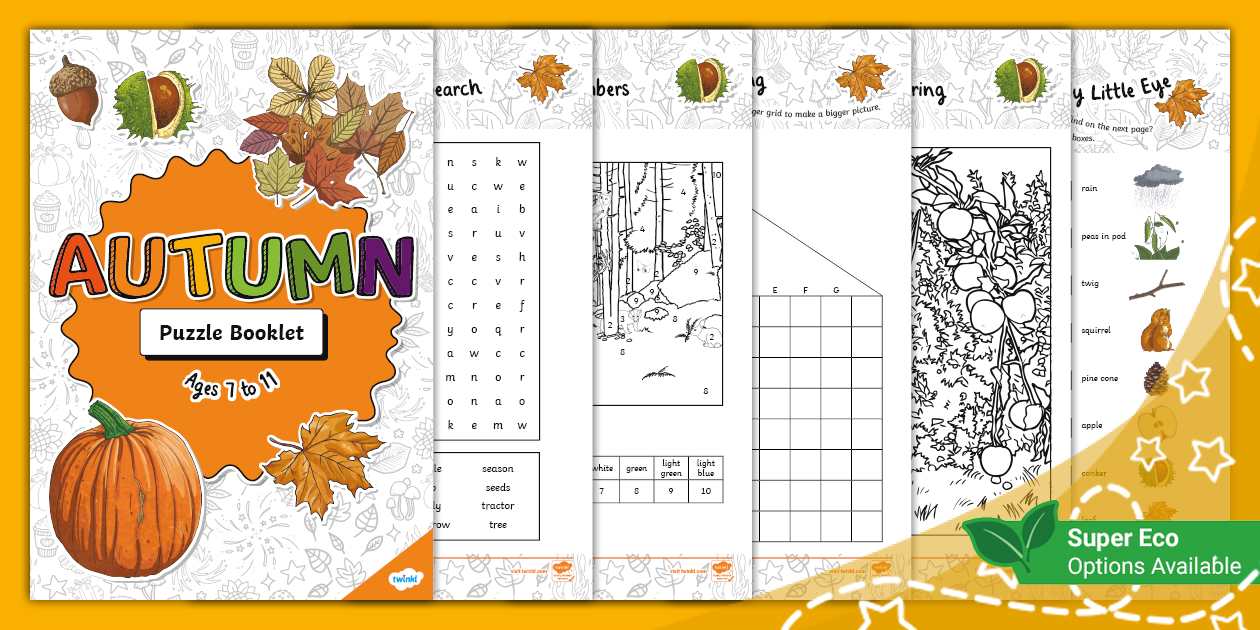 Autumn Puzzle Book (teacher made) - Twinkl