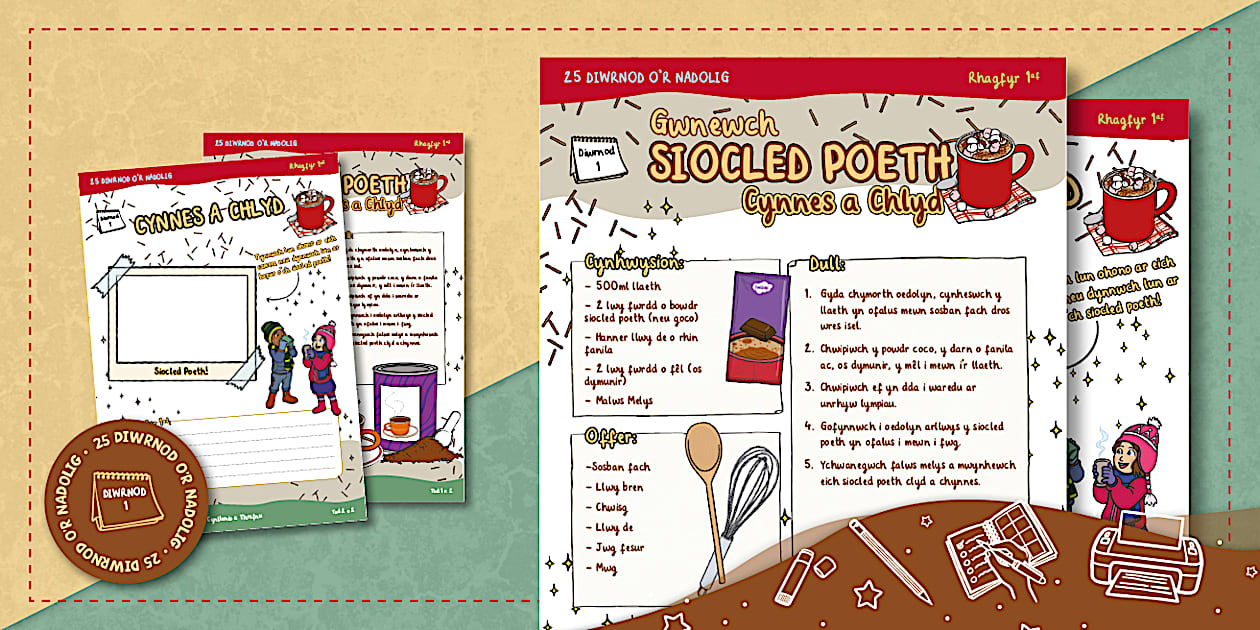 25 Diwrnod 'Dolig: Rhagfyr 1af – Rysáit Siocled Poeth